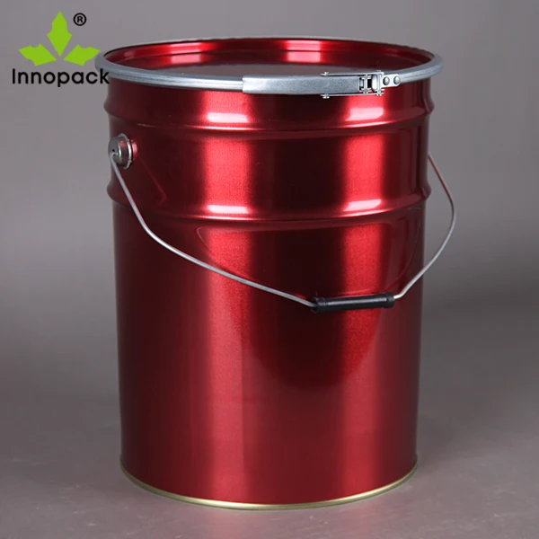20 Liter Steel Paint Tin Bucket Ink Pail 20 Liter Size With Ring Lock ...