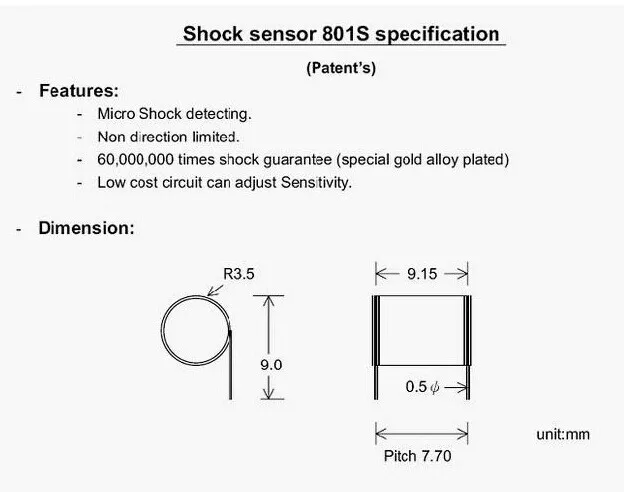 801s Vibration Sensor 801s Shock Sensor Price - Buy 801s Vibration ...