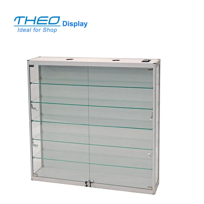 Mobile Angled Wall Mounted Glass Display Case With Light - Buy Display ...