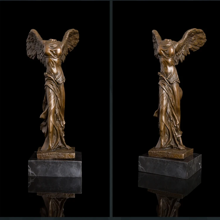Classical Polish Metal Bronze Winged Victory Samothrace Sculpture Nick ...