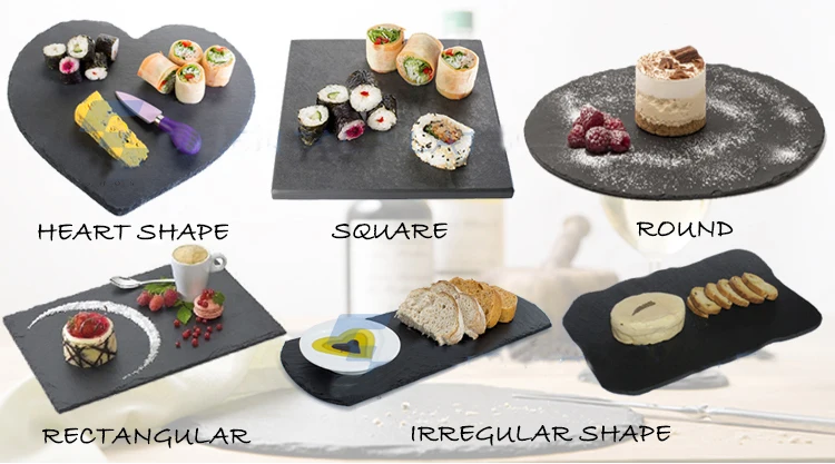 Promotional Various Shapes Natural Slate Stone Serving Food Tray In ...