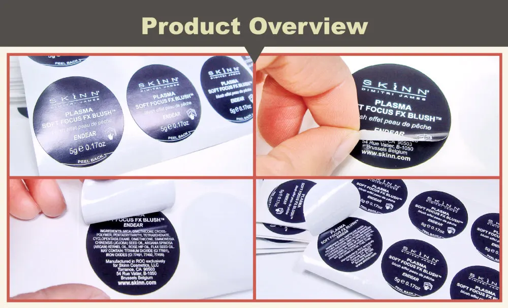 Printing Labels Design Waterproof 2 Ply Ingredient Cosmetic Logo Labels ...