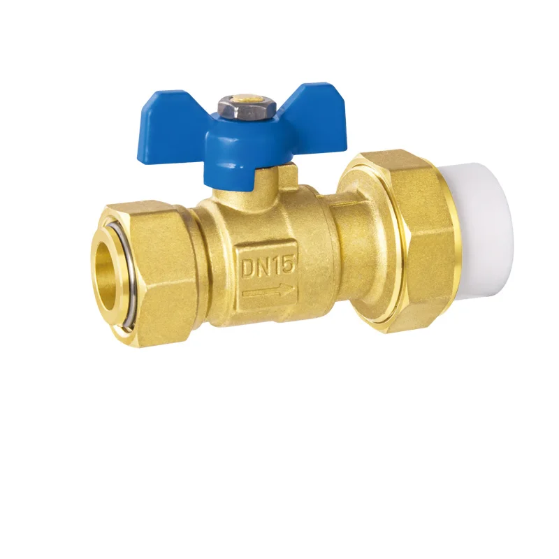 Ppr/pe Connection Brass Water Meter Valve With Lockable Handle - Buy ...