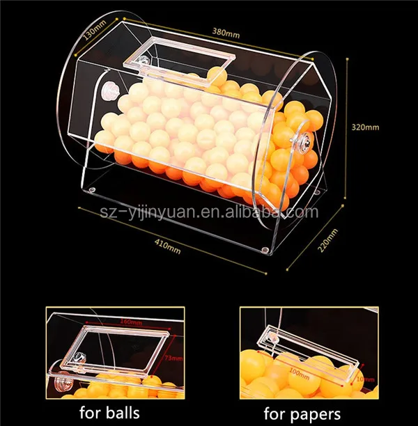 Large Rotating Acrylic Raffle Drawing Box Lucky Box - Buy Lucky Draw ...