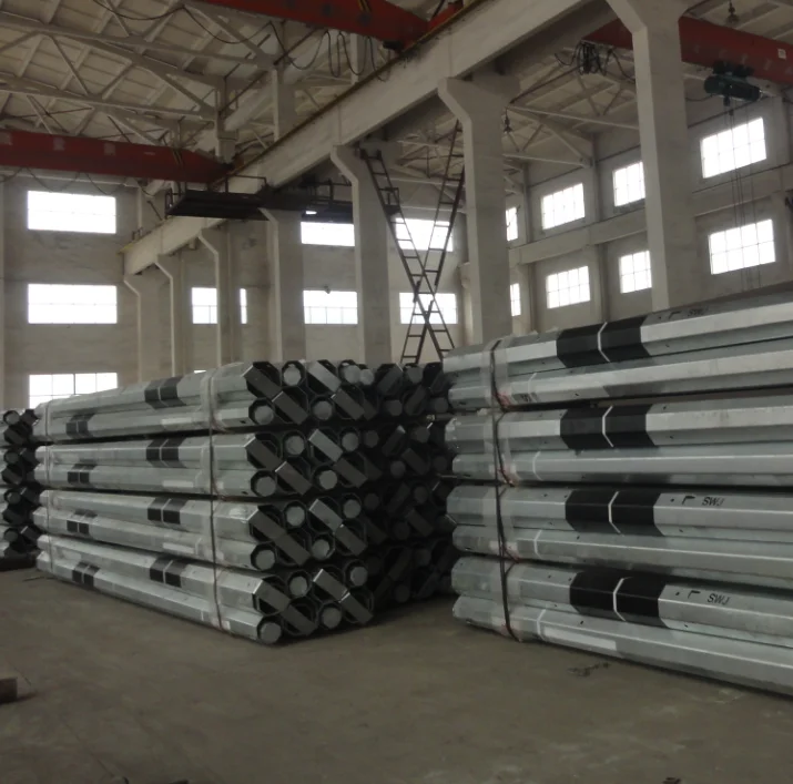 9m Q345 Galvanized And Painted Steel Street Light Tubular Pole Street ...