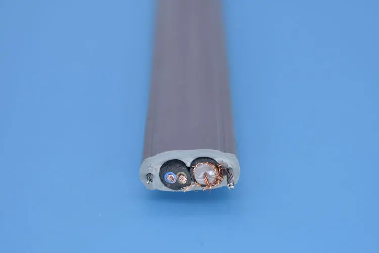 Flat Elevator Travelling Cable Elevator Cctv Camera Cable 2 Power Cores ...