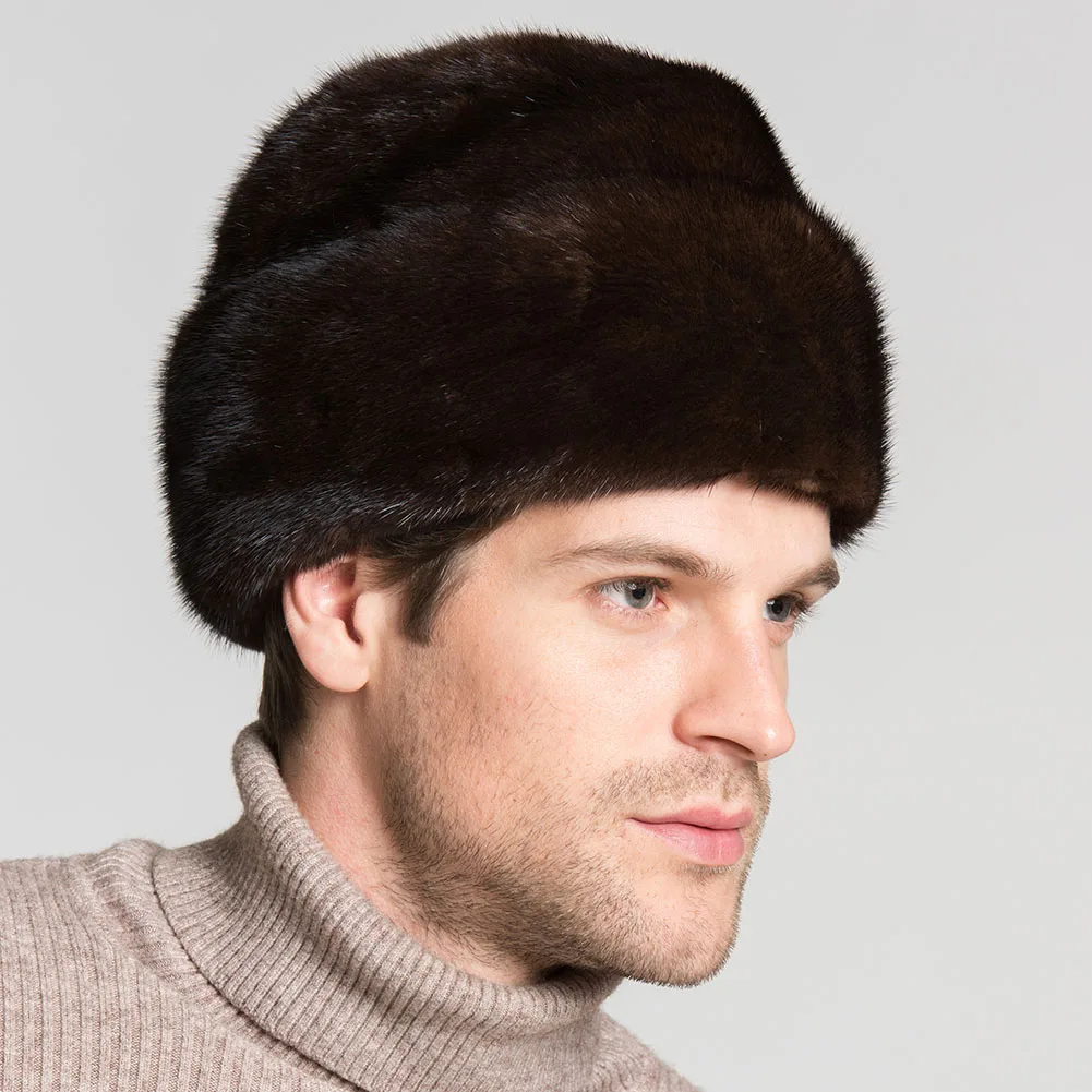 New Stylish Real Fur Hats Thick Warm Winter Cap Genuine Mink Fur Beanie ...