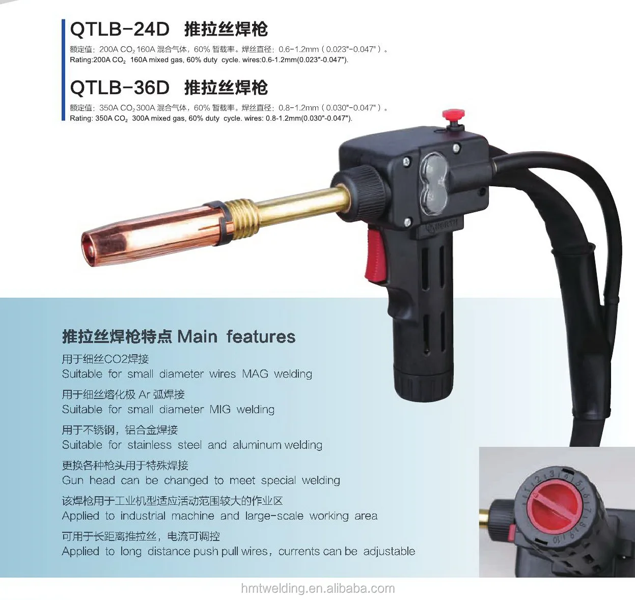 Hmt Push Pull Welding Torch 200a For Mig Mig - Buy Push Pull Welding ...