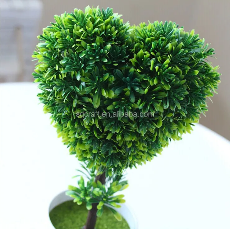 Artificial Heart Shaped Tree Leaf,Silk Bonsai Tree For House Decoration ...
