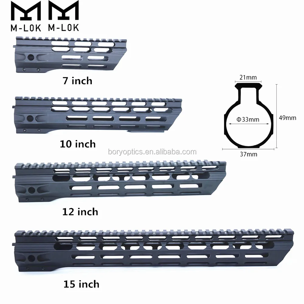 Mlok Handguard Free Float Super Slim Ar 15 M-lok Handguard Quad Rail W ...