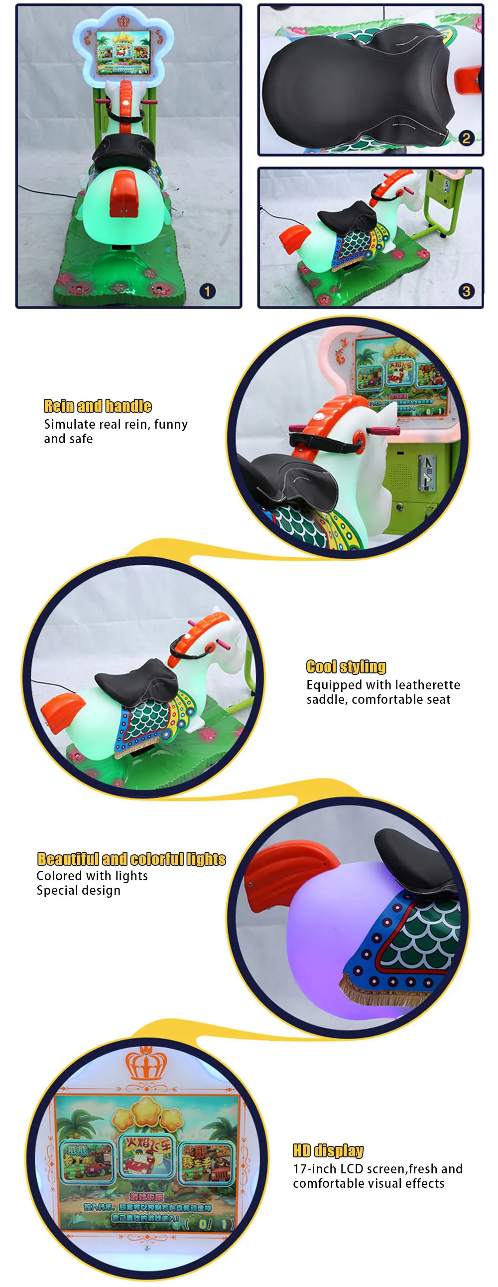 Hot Selling Flower Horse Kid Rider Game Machine |Amusement Park Coin ...