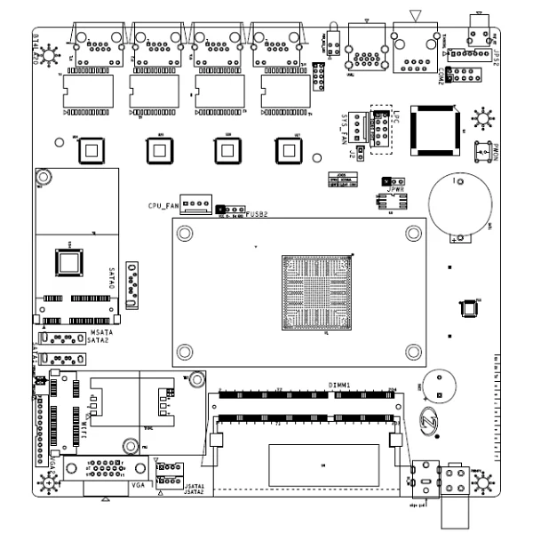 Firewall MINI ITX/NANO ITX 4 Ethernet Ports Motherboard
