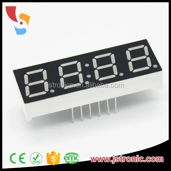 4 Digit 0.39" Inch Seven Segment LED Display - JSTRONIC
