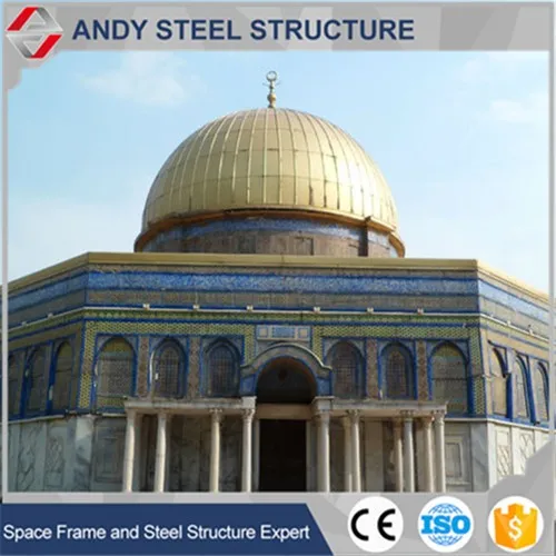 Design Steel Structure Mosque Dome Construction With Roof Material ...