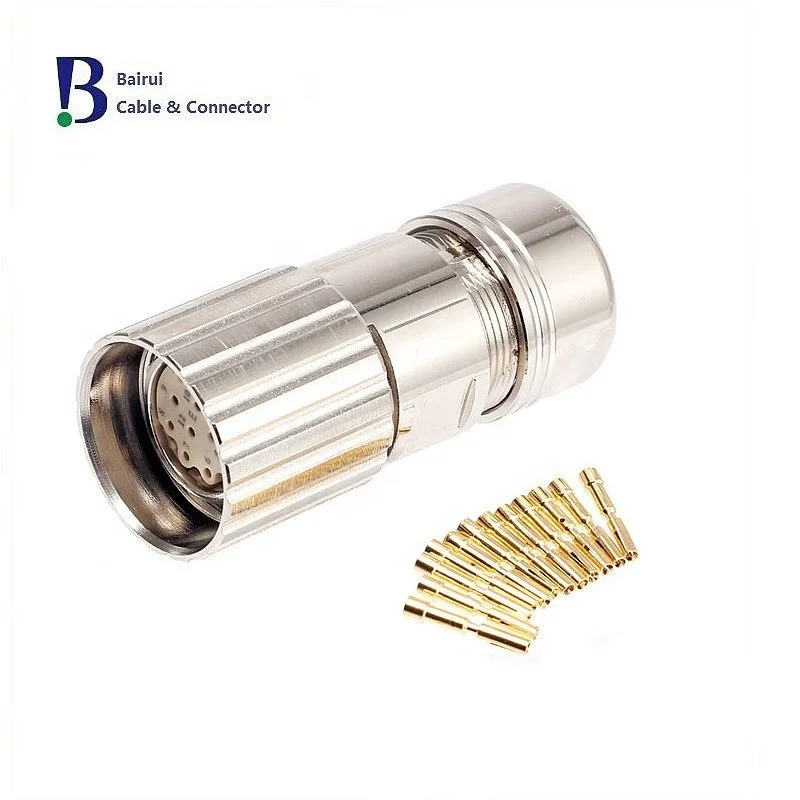 M23 623 Serie 12-Pole Female Metal Crimp DIN Connector