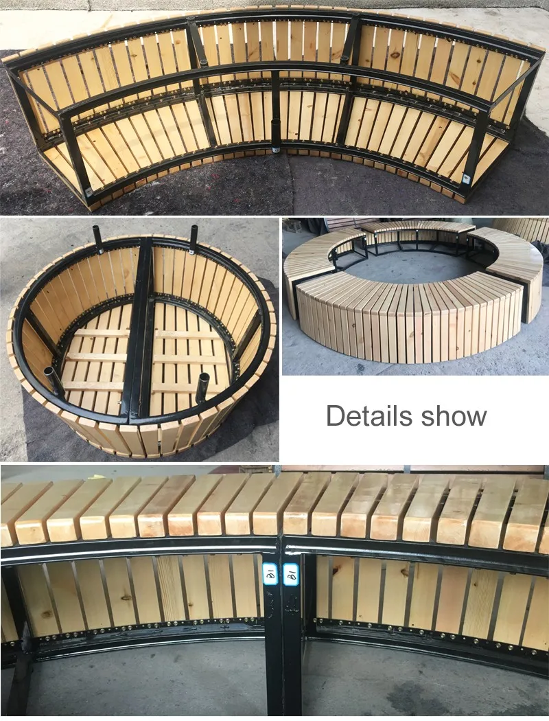 Street Round Park Wooden Round Tree Bench - Durable & Stylish