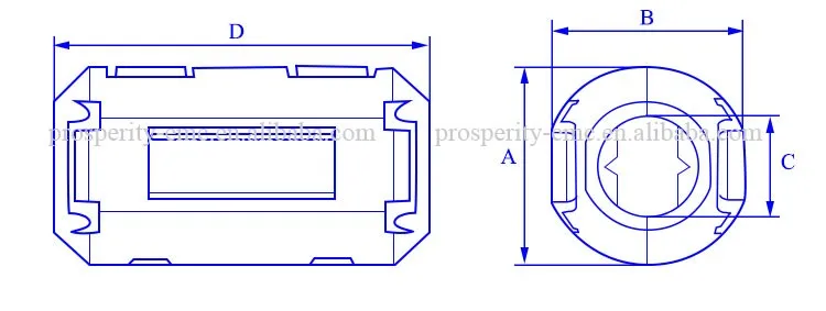 Clip on RFI EMI Noise Suppressor Filter Ferrite Core Ring for 13mm Cable