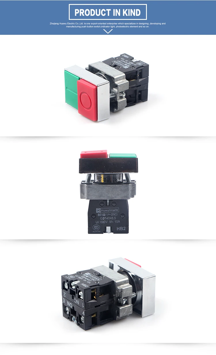 Huawu Xb2-bl8425 22mm Metal Double Push Button Switch No+nc Momentary Push Button Switch On Off ...