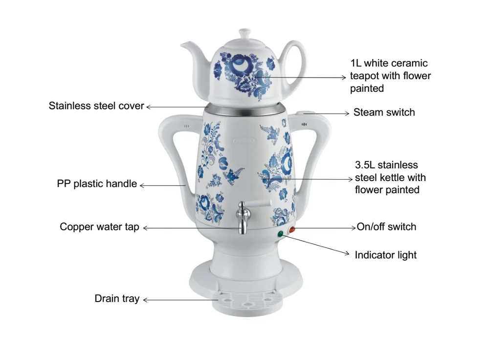 3.5L Stainless Steel Turkish Tea Maker - Healthy & Efficient