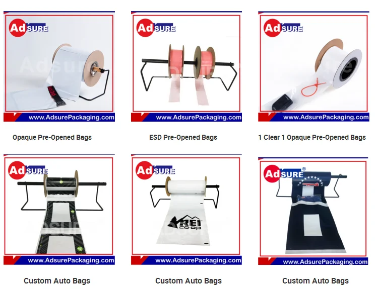 Auto Bags on a Roll for Automatic Packaging Machine Pre-Opened Poly ...