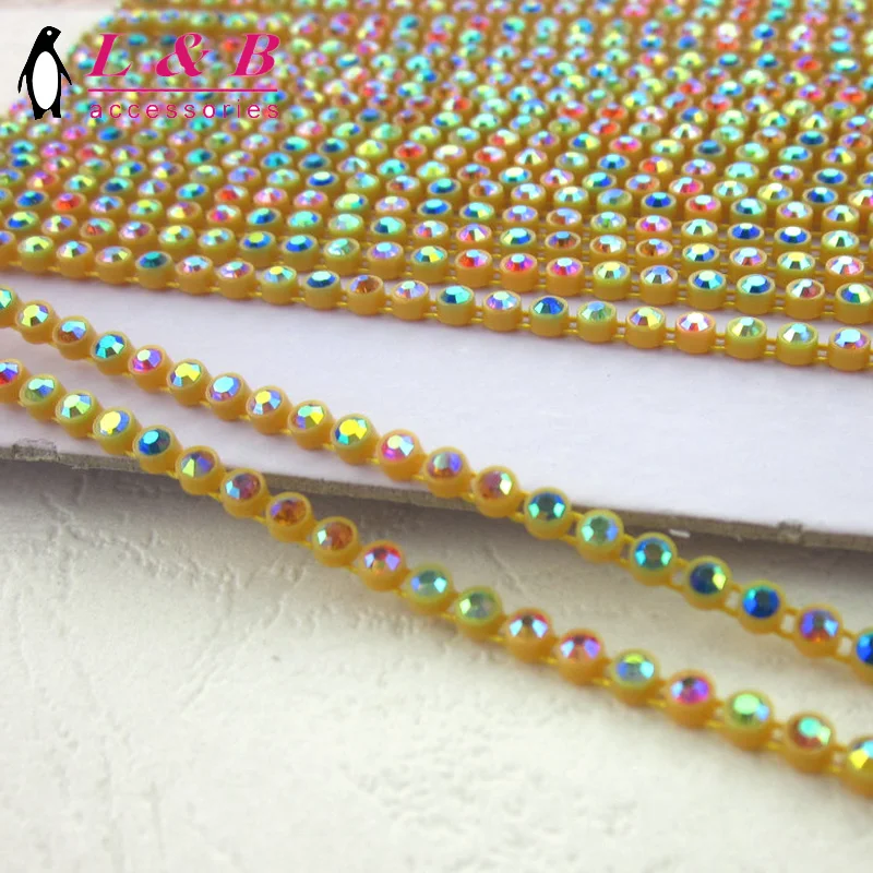 Wholesale Garment Accessory Strass Plastic Cup Chain Pearl Rhinestone ...