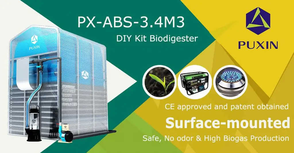 PUXIN Portable Small Home Biogas Digester Plant - Quick Assembly