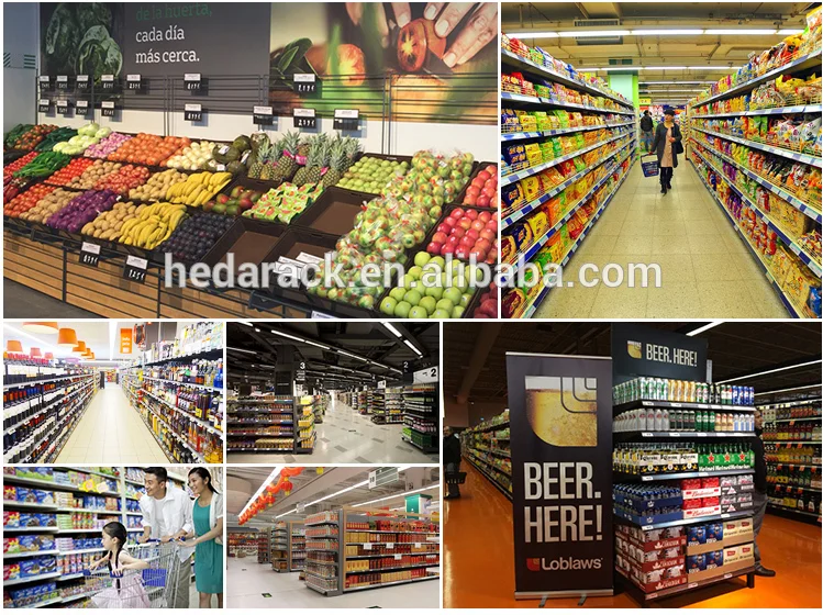 Custom Different Dimensions Supermarket Display Shelf Rack For ...