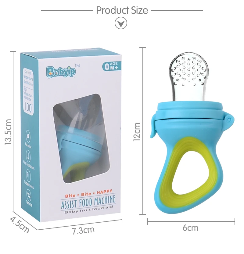 Mesh Bag 2mm Round Juice Hole with Sleek Handle - Silicone Baby Teether Toy