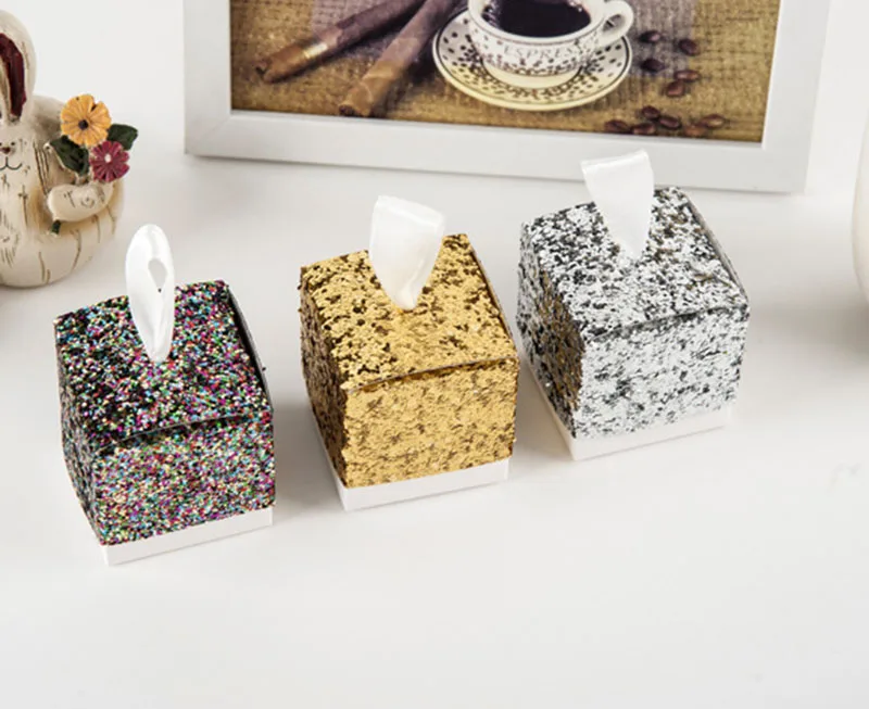 Gold Sequins Bling Bling Shining Candy Box Gift Packing Box - Buy Candy ...