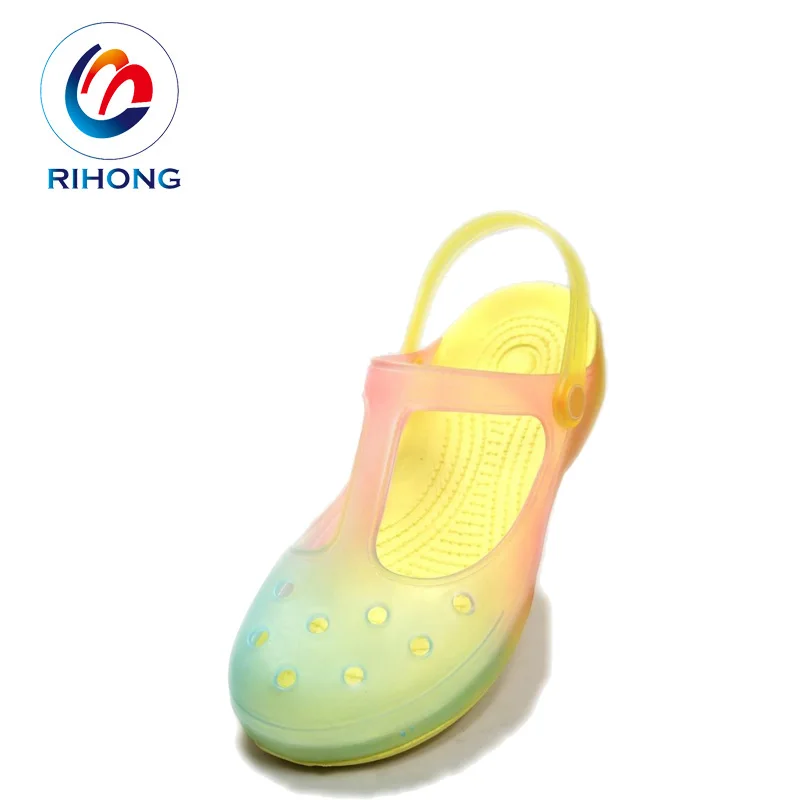 2019 New Arrival Fashionable Wedge Women Pvc clear Plastic Clogs Shoes ...