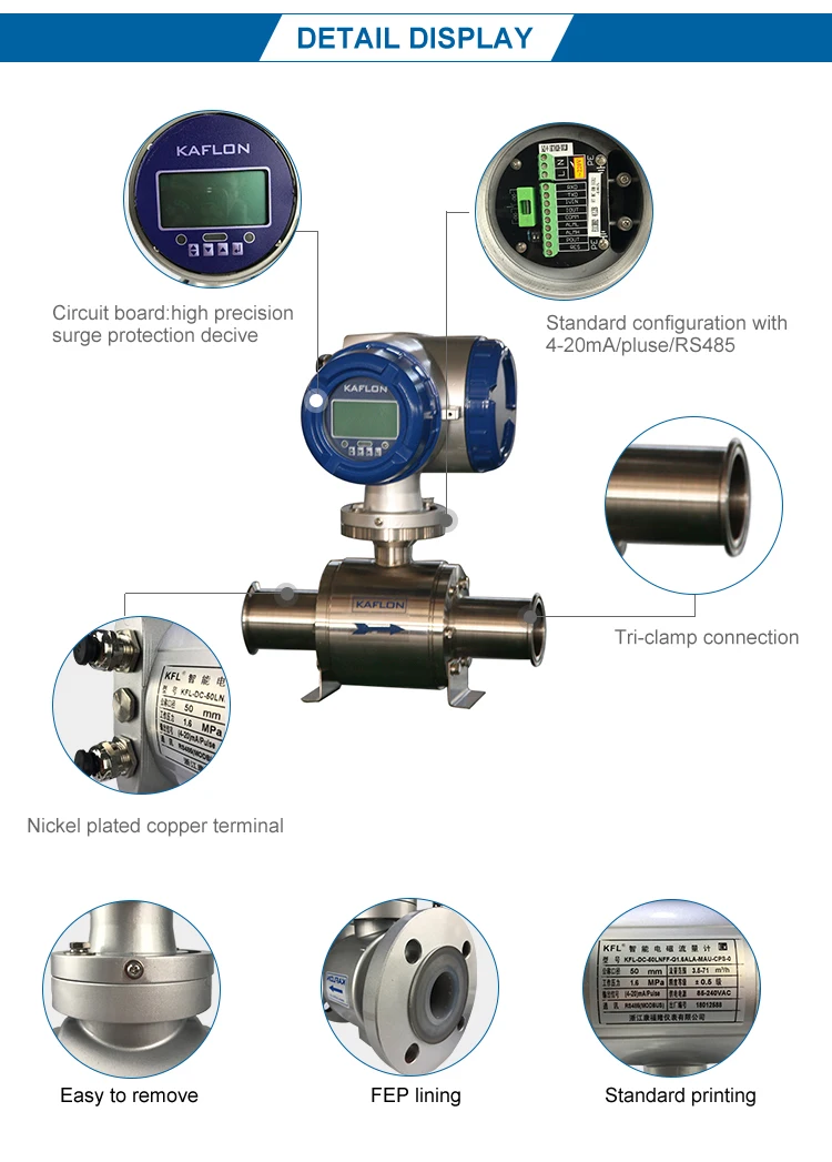 2019 Easy To Clean Sanitary Beer Magnetic Flow Meter,Liquid Remote Type ...