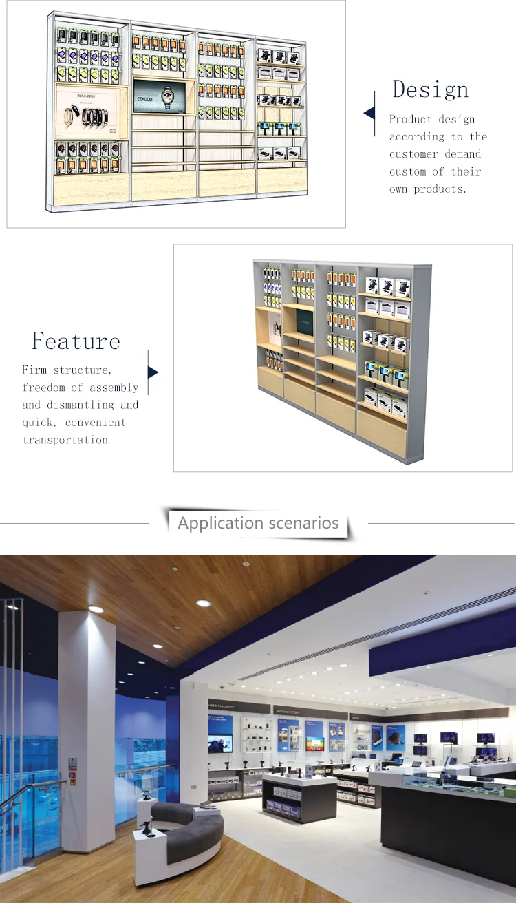 Mobile Phone Accessories Wooden Display Stand For Retail Phone Shop ...