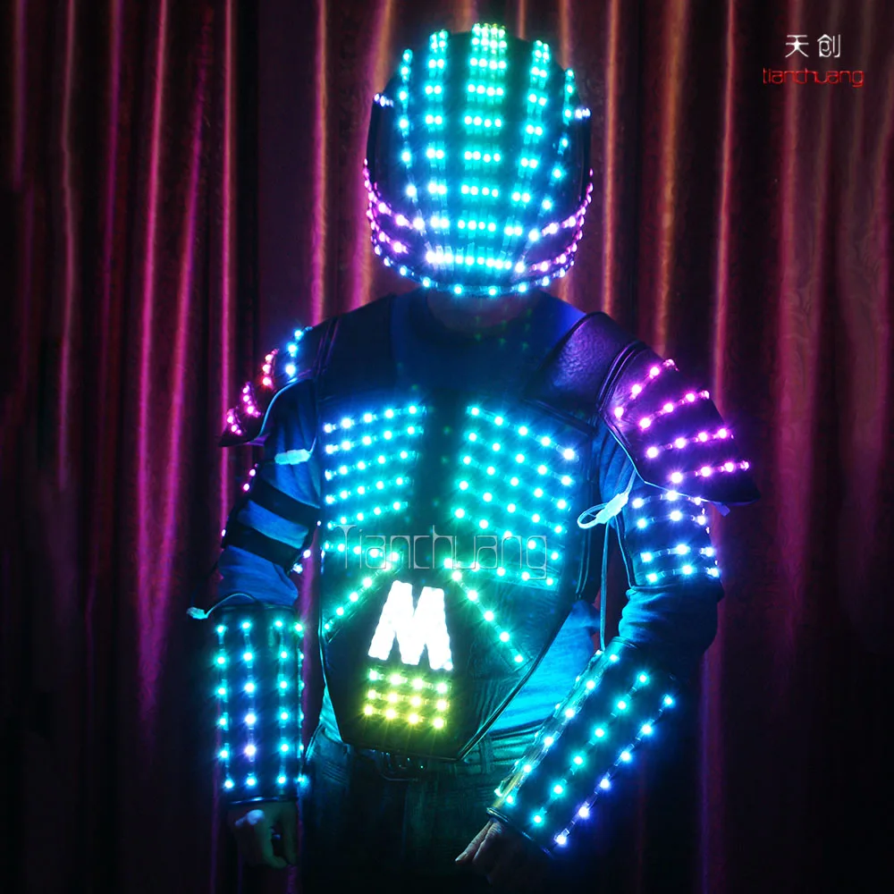 Full Color Mudar Led Traje Robô Robô Personalizado Levou Dmx 512 Sem Fio Controlada Led Terno