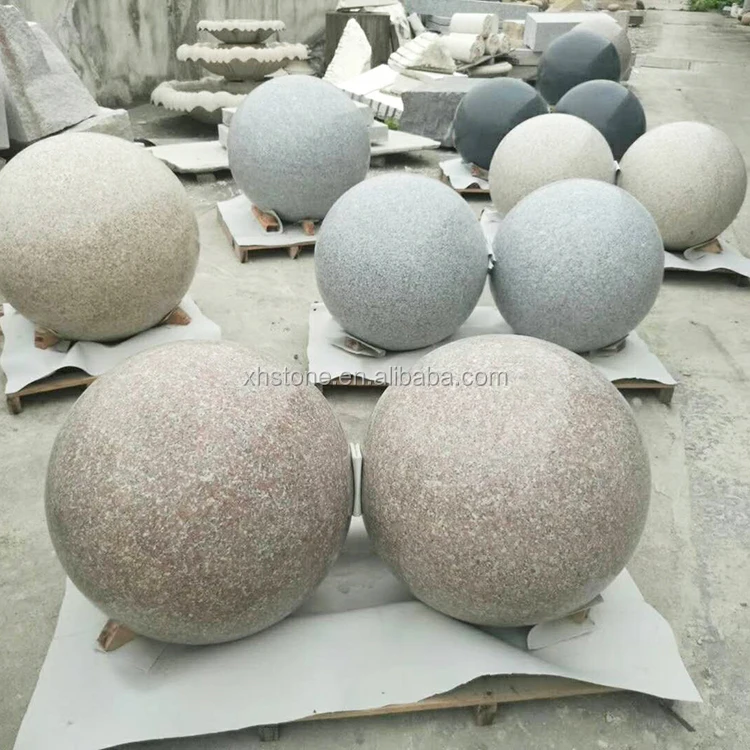 Large High Polished Nautral Yellow Granite Stone Round Ball And Big ...