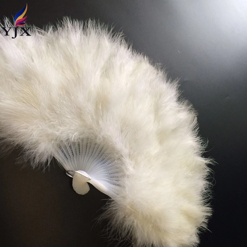Wholesale 28 Bones Fluffy Marabou Hand Feather Fan for Dance Party
