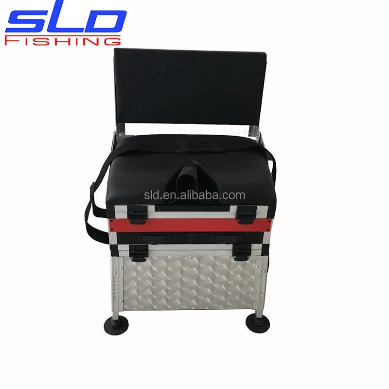 Carp Fishing Tackle - Aluminum Fishing Seat Box with Backrest