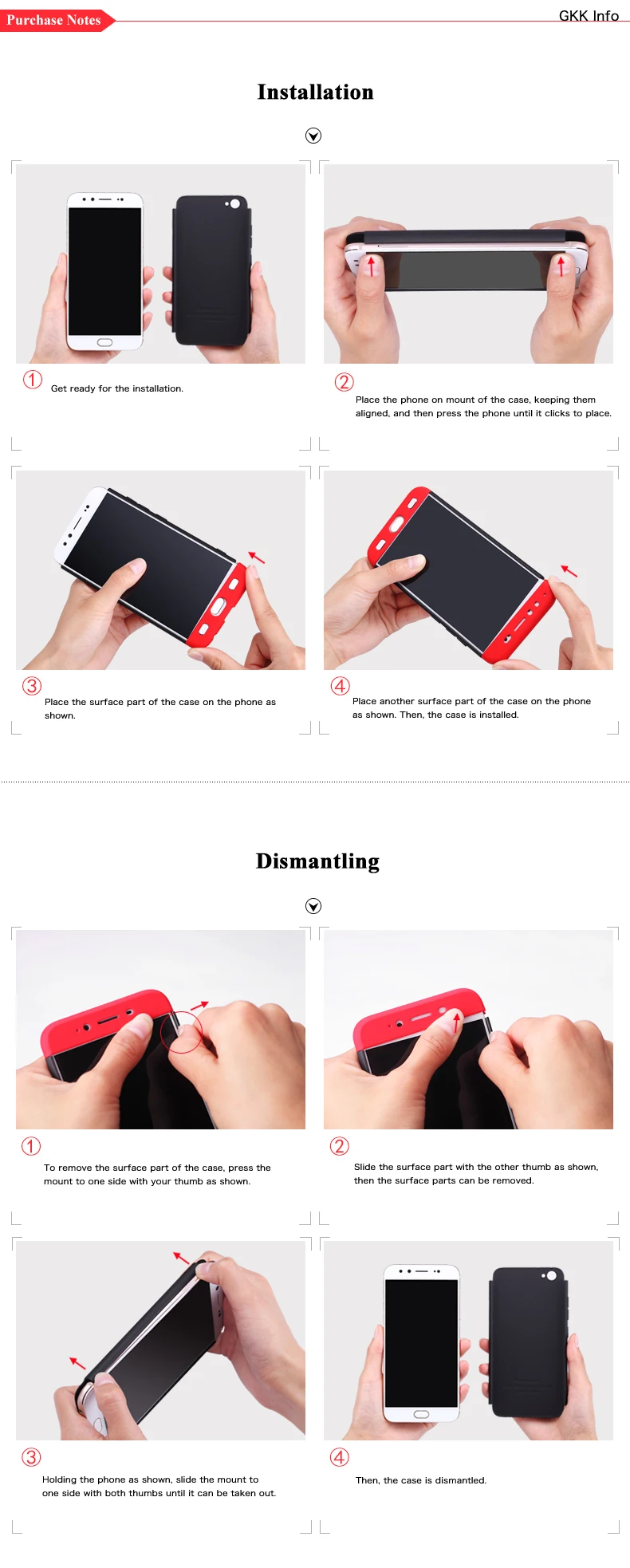 Gkk Original 3 In 1 Phone Case For Oppo F3 F5 A73 Full Protection Hard ...