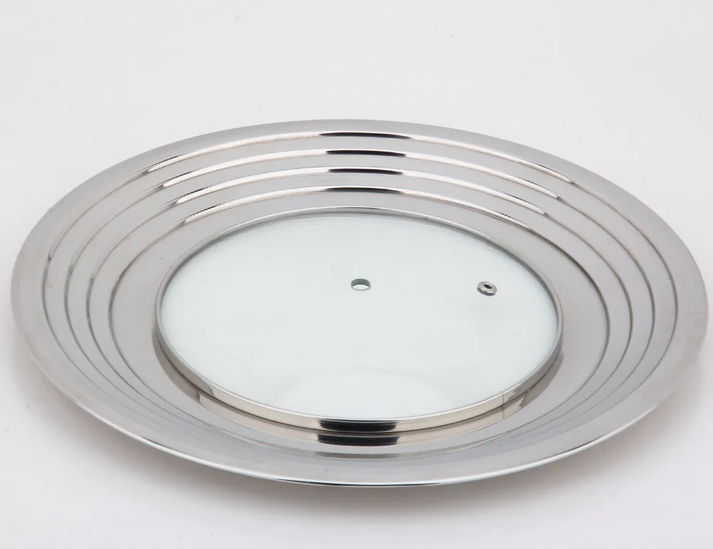 Universal Pot Lid Stainless Steel and Tempered Glass Lid Fits 8" - 12 ...