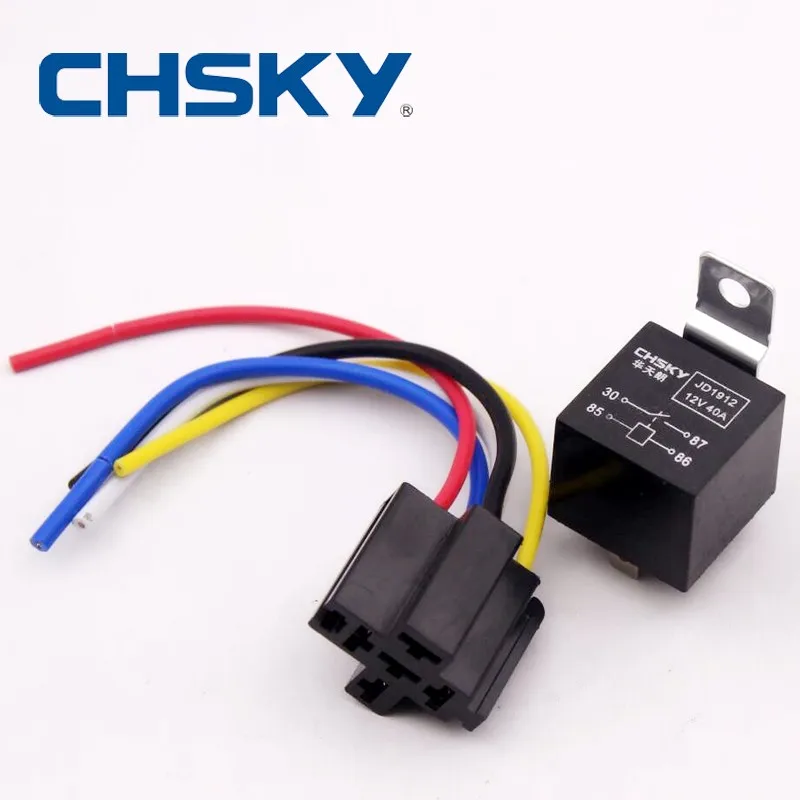 CHSKY 12V 5 Pin Auto Relay Socket - Universal & Reliable