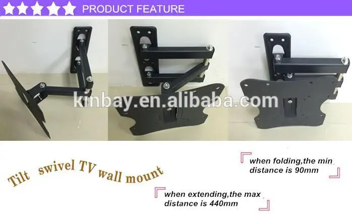 180 Degrees Swivel Stainless Steel Tv Bracket Wall Mount Up And Down ...