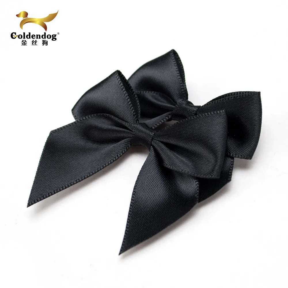 Solid Color Pre Made Fabric Garment Satin Bows For Girls Dresses - Buy ...