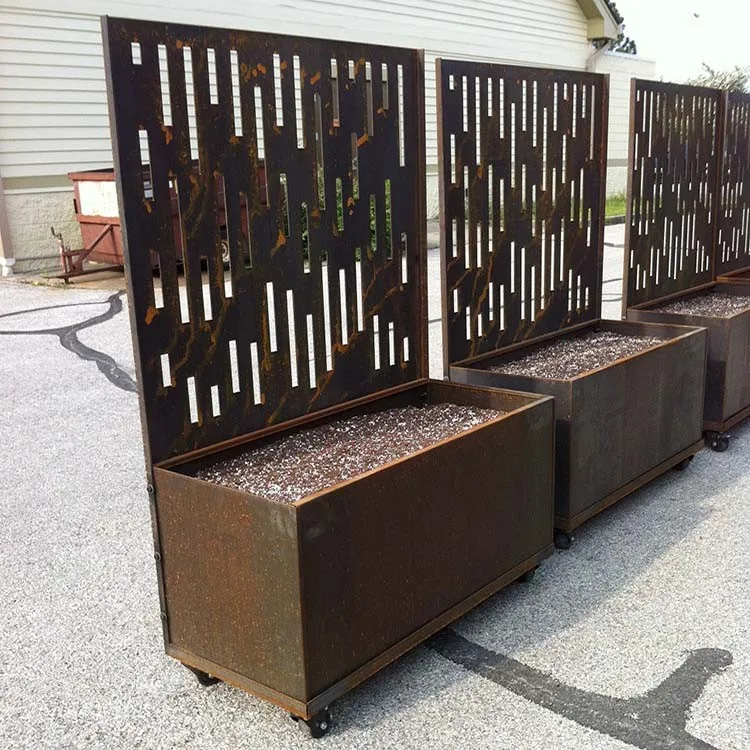 New Design Corten Steel Planter Box With Screen Panel - Buy Screen ...