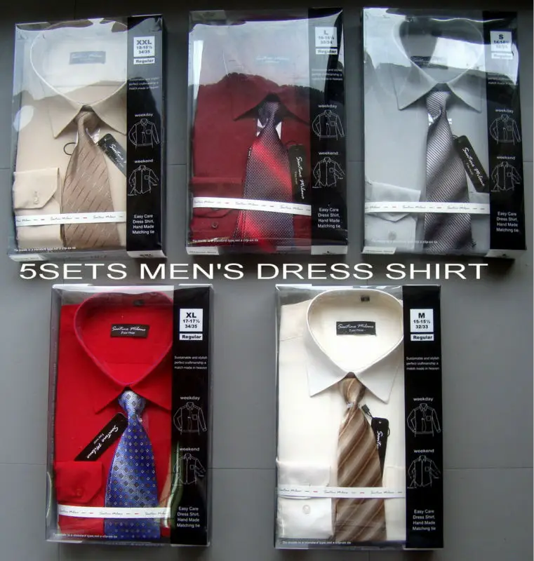 Men's Dress Shirt With Tie Gift Pvc Box Packing - Buy Shirt Dress Men ...