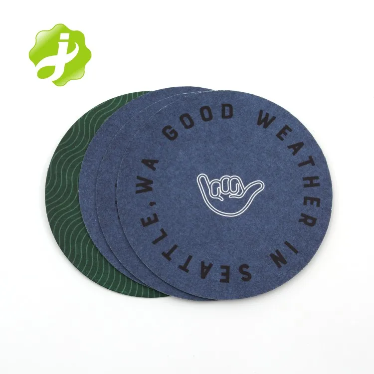 Eco-friendly Custom Printing Absorbent Pulp Board Paper Beer Coaster ...