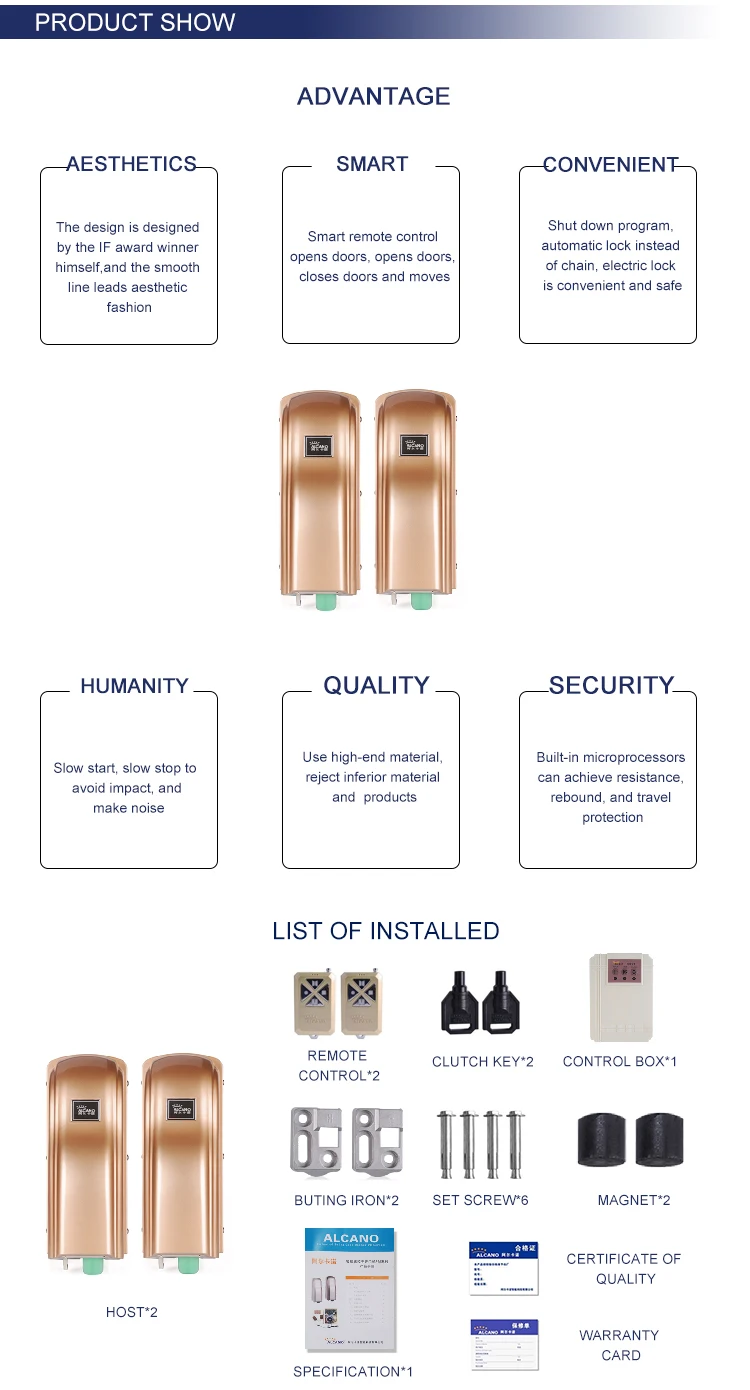 PM170 Alcano remote control opening and closing mechanism (CE & Patent ...