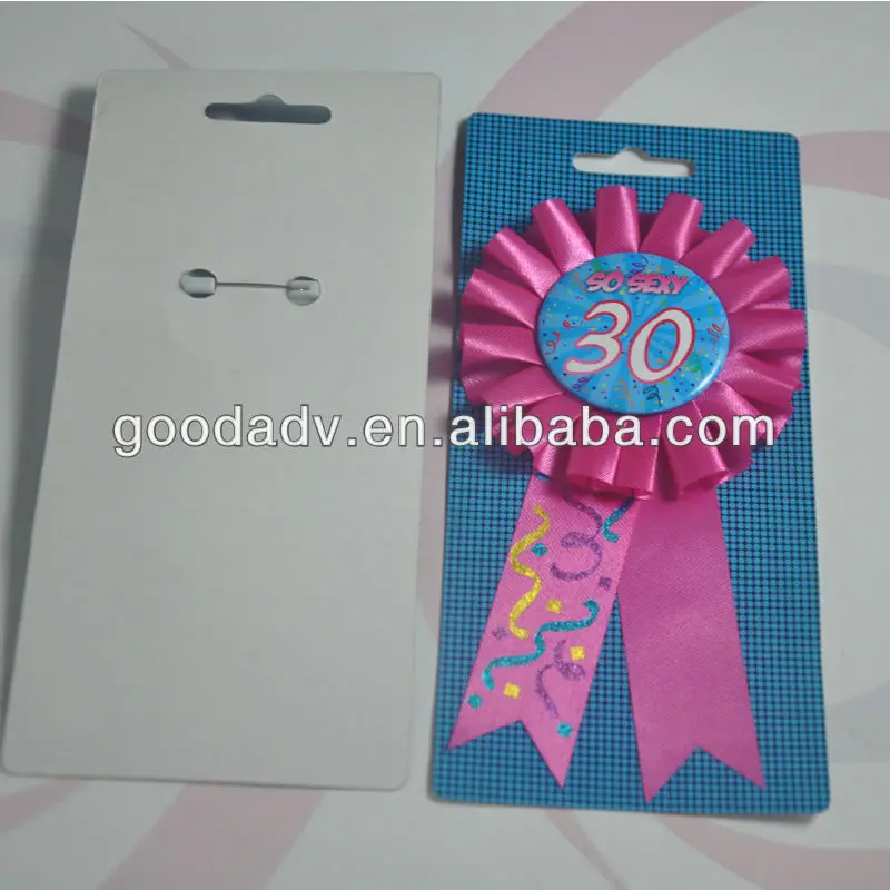 Oem Anniversary Paper Card Paper Backer Ribbon Badge/fabric Ribbon ...