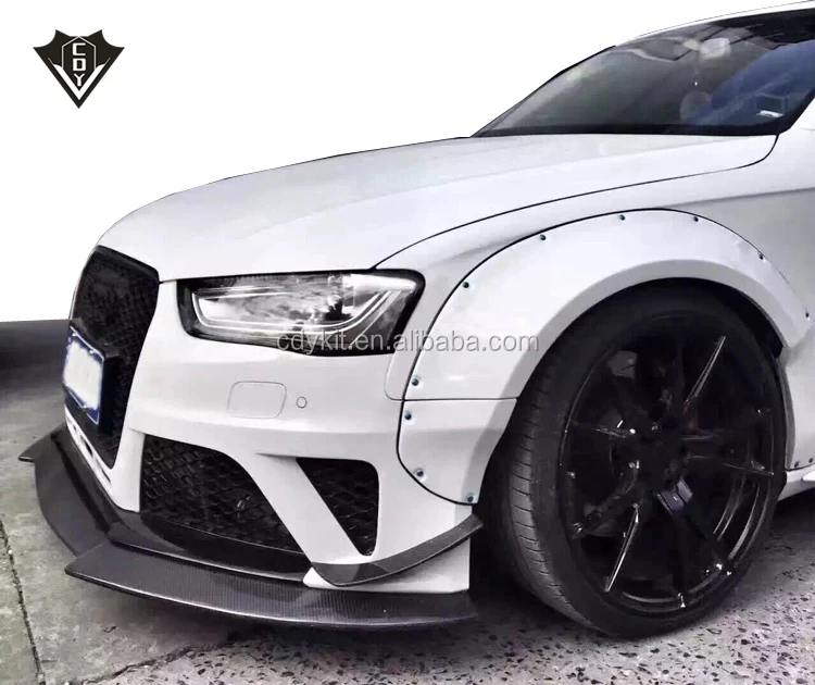 RS4 Wide Body Kit MB Style Carbon Fiber Front Lip & Diffuser