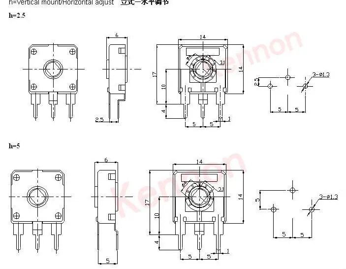 Piher 10k Potentiometer - Linear Trimmer for Precision