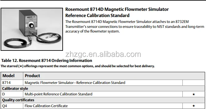 8714D 磁性流量计模拟器与流量校准证书 Q4| Alibaba.com