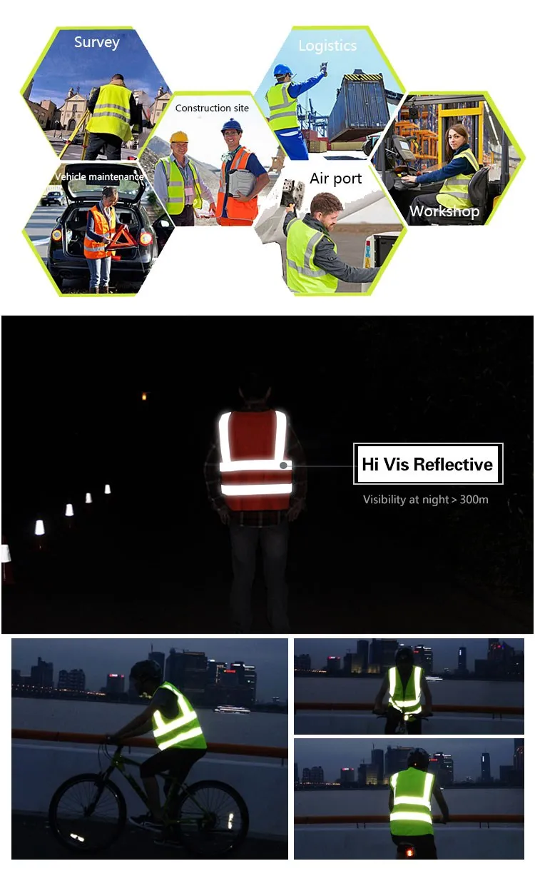 High Visibility Security Reflective Safety Vest With Pockets - Buy ...